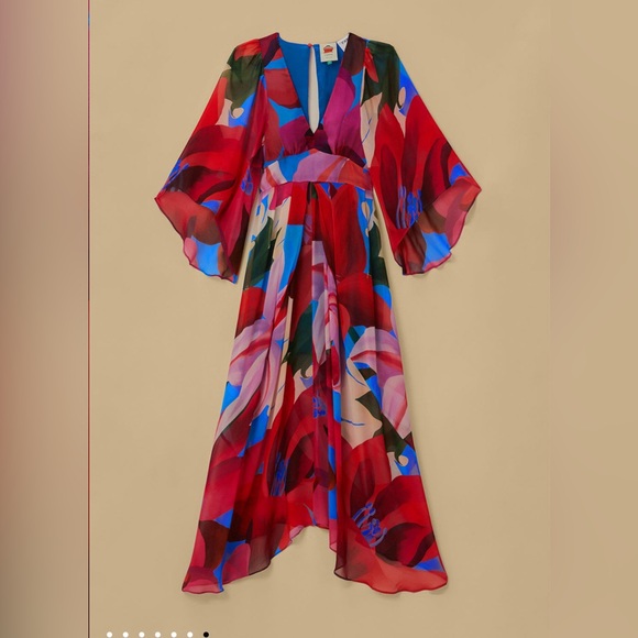 FARM Rio | Dresses | Farm Rio Watercolor Floral Blue Maxi Dress | Poshmark